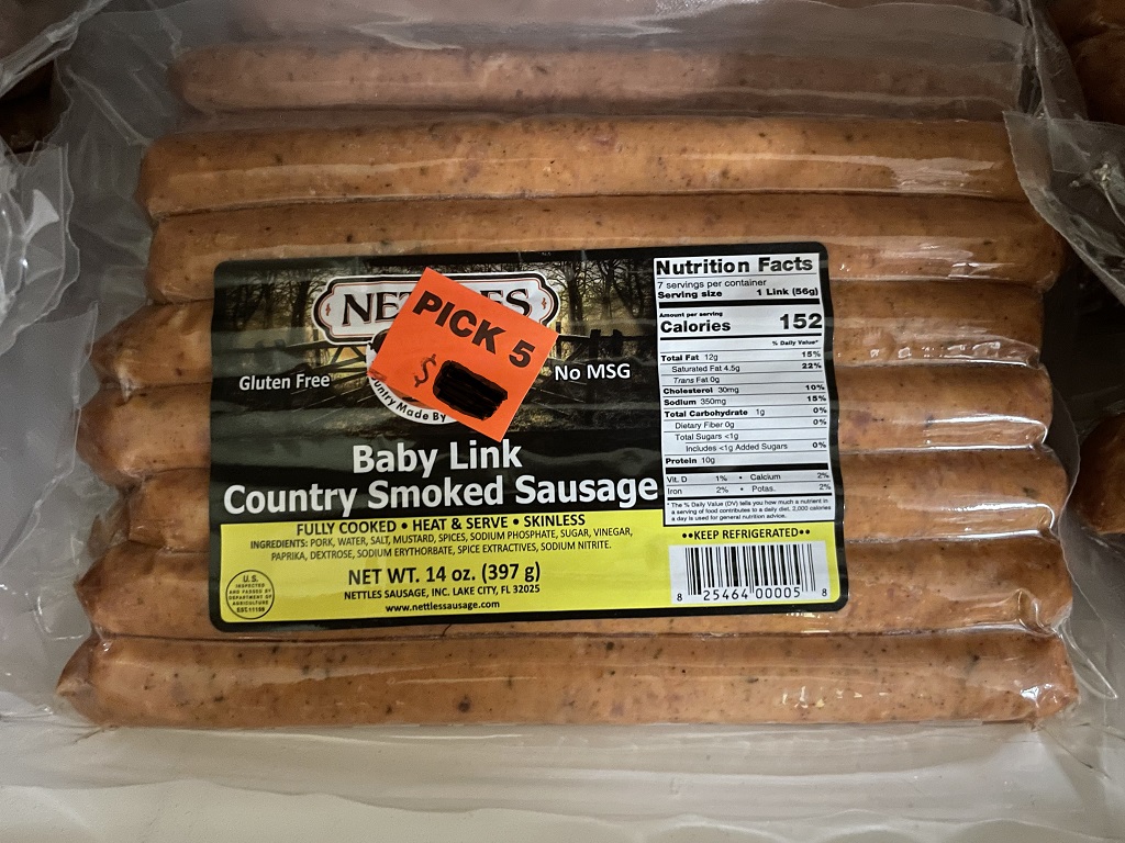 Nettles Baby Link Country Smoked Sausage - Kingsland Meats