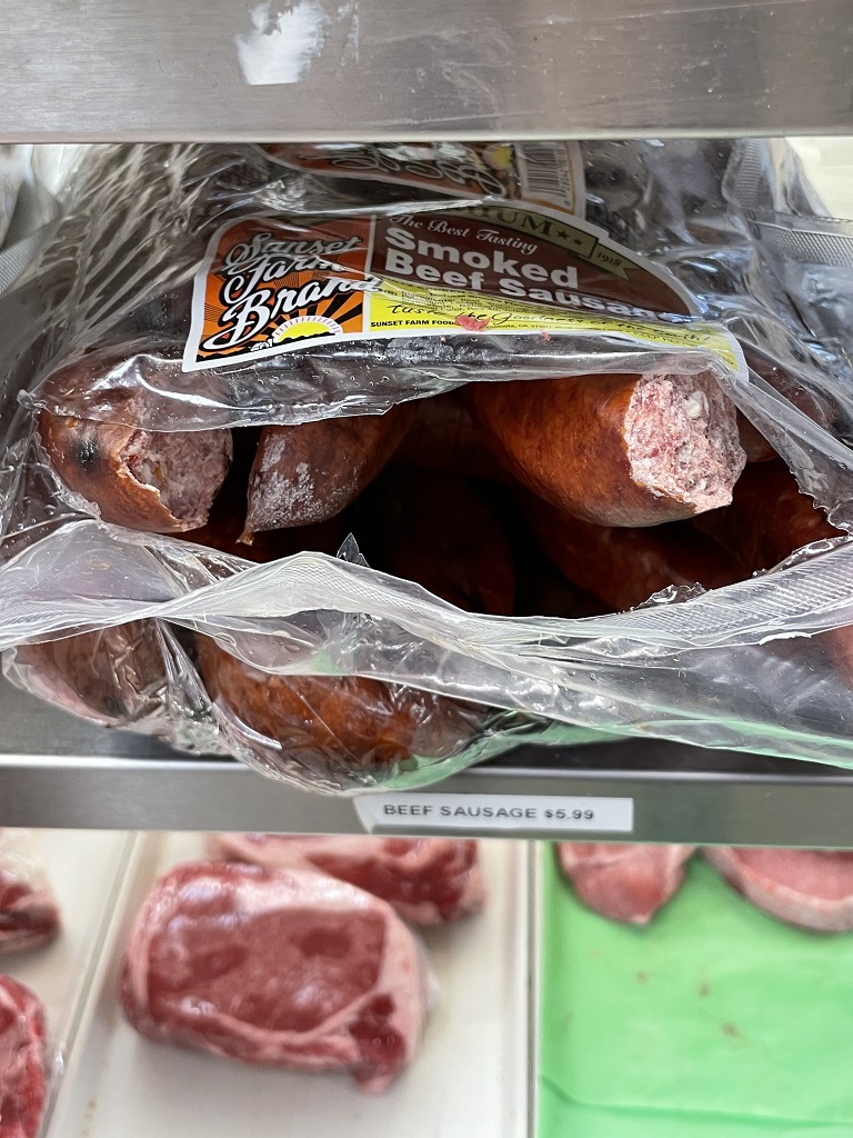 Sunset Farms Beef Sausage - 11# Case - Kingsland Meats